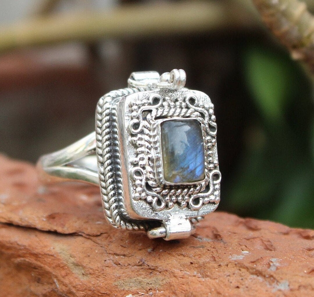 Buy Poison Ring, Poison Box Ring, Labradorite Ring, Locker Rings Ring ...