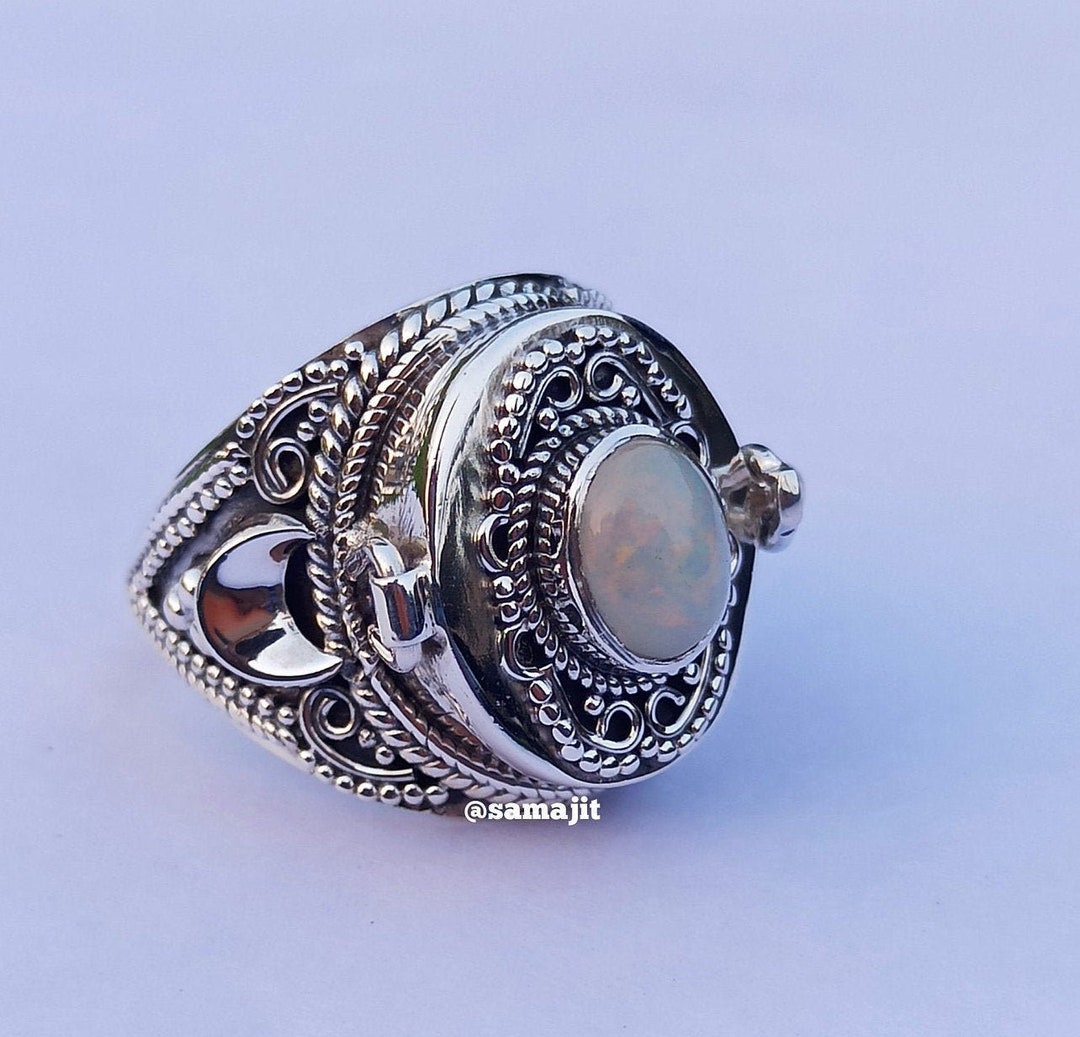 Poison Ring, Poison Box Ring,opal Ring, Halloween Gift Ring,medicine ...