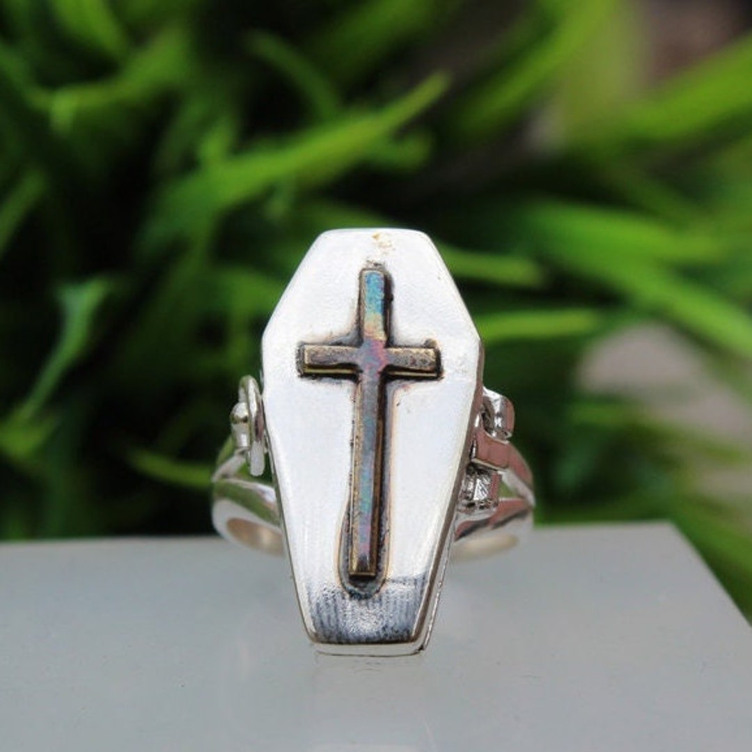 Coffin Ring Poison Ring/coffin Poison Ring/cross Poison Ring/openable ...