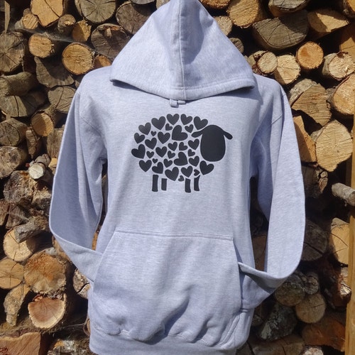 Sheep Hoodie Heart Clothing Gift for a Farmer Sheep | Etsy