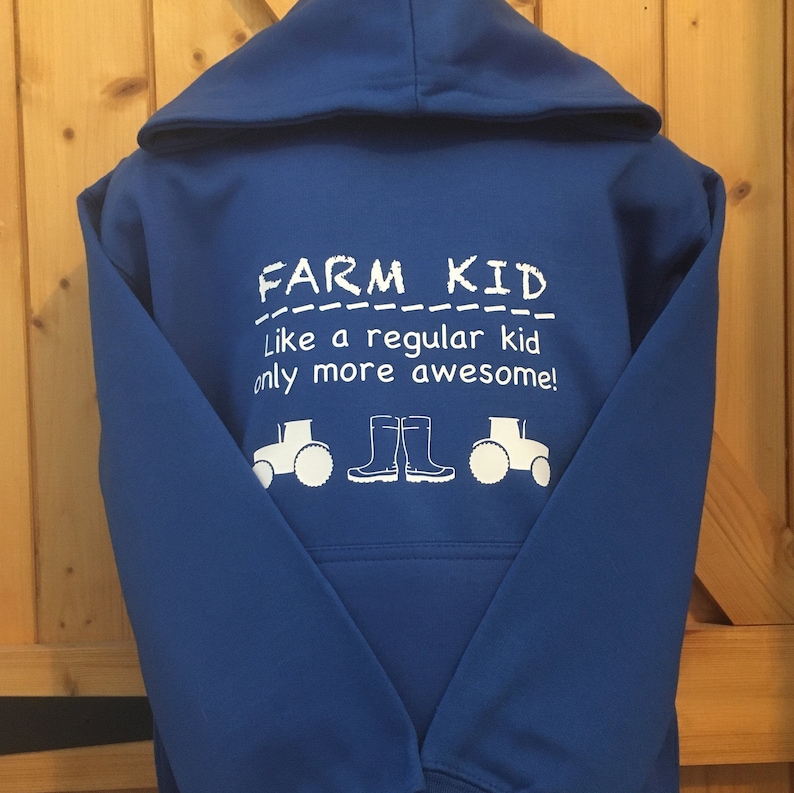 Farm Kid Hoodie - Boy - Girl - Farming - Tractor - Farmer - Children's ...