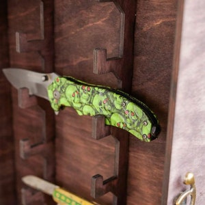 Knife Display Case With Led, Custom Knife Holder, Knife Storage, Pocket ...