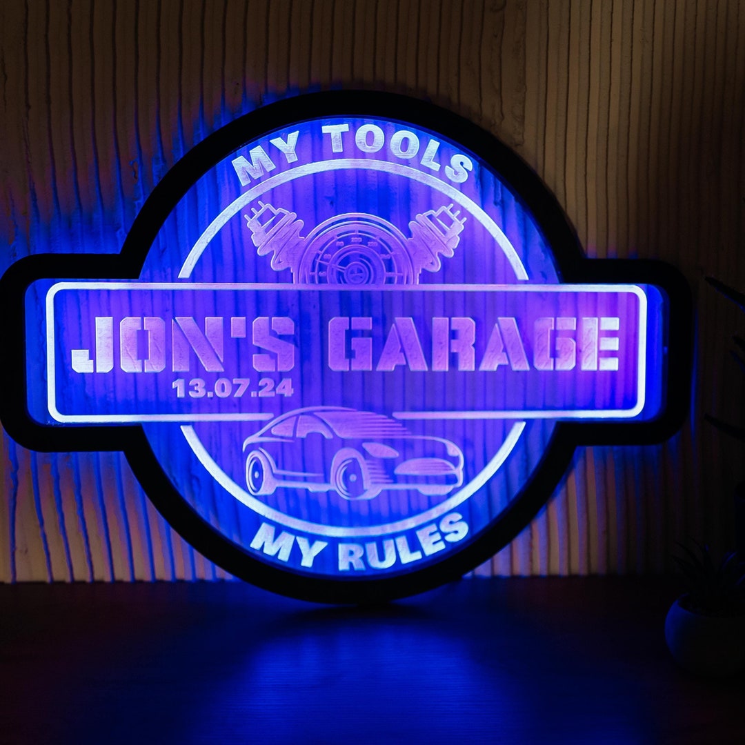 Personalized Garage Neon Light, Custom Garage Sign Neon, Custom Garage ...