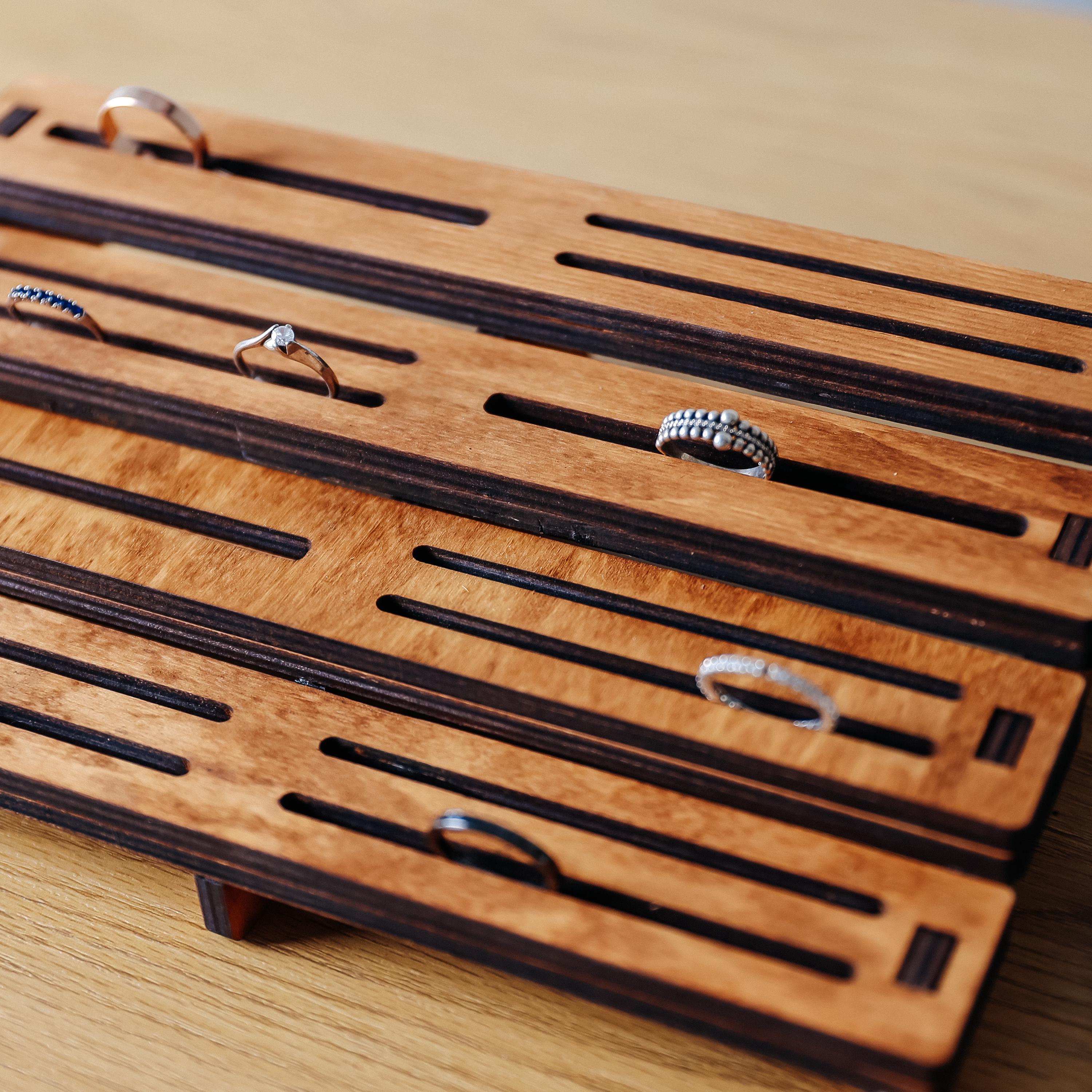 Ring Wood Holder,wood Ring Display Case,tiered Ring Display,ring ...