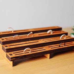 Ring Wood Holder,wood Ring Display Case,tiered Ring Display,ring ...