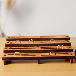 Ring Wood Holder,wood Ring Display Case,tiered Ring Display,ring ...