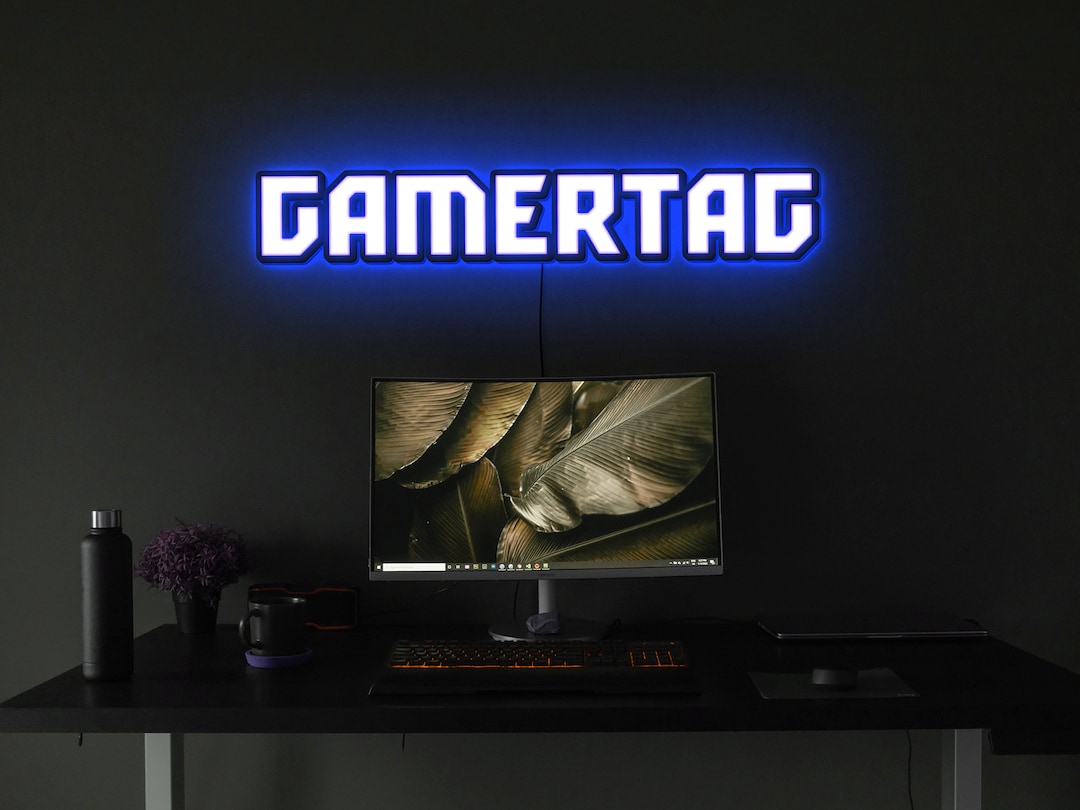 Gamertag Sign, Gamer Tag Light ,gamer Tag Sign, Game Room Sign ...