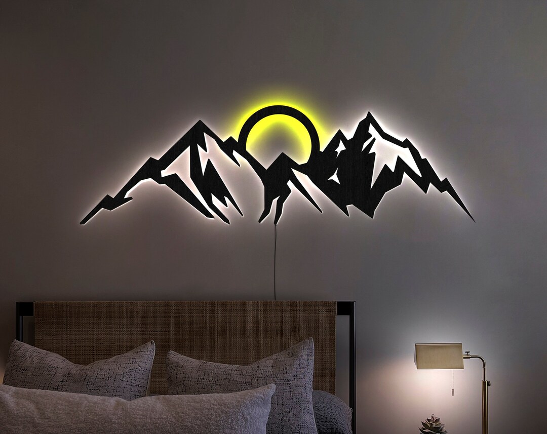 Mountain Led Wall Light, Mountain Led Sign, Mountain Neon Led Light ...