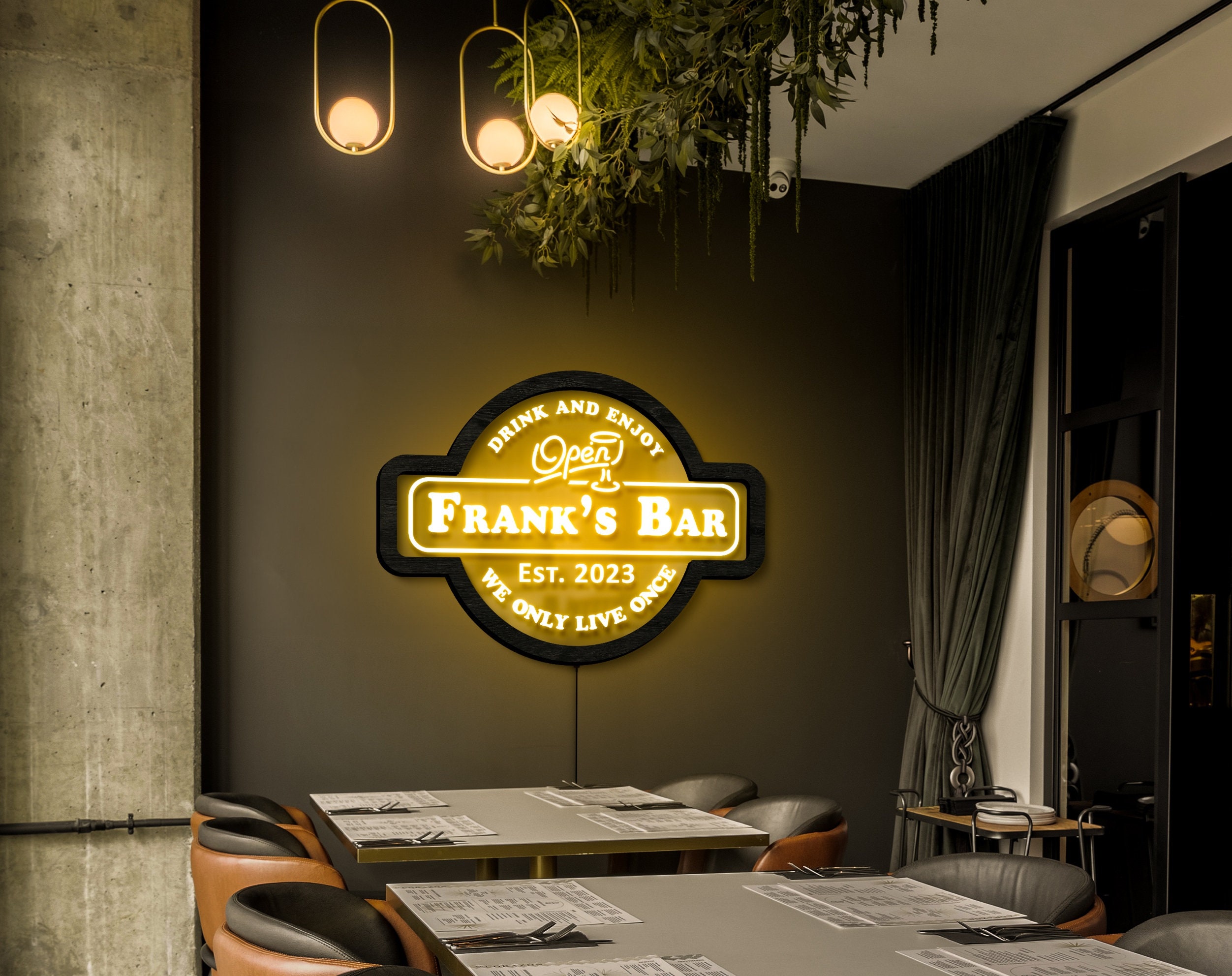 Personalized Bar Sign, Light up Bar Sign, Custom Bar Light Sign, Custom ...