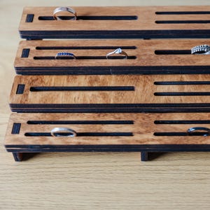 Ring Wood Holder,wood Ring Display Case,tiered Ring Display,ring ...