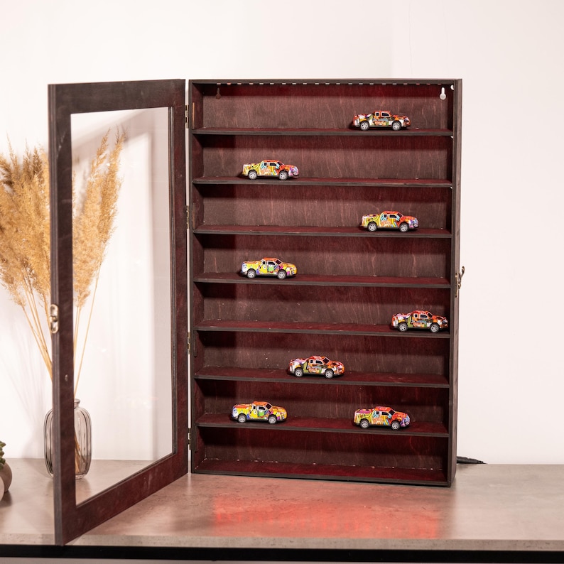 Toy Car Storage With Light, Toy Car Display Shelf, Display Case for Car ...