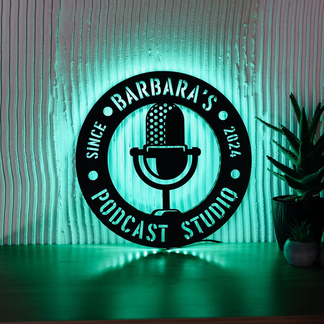 Custom Podcast Sign,recording Studio Sign Custom,podcast Neon Sign ...