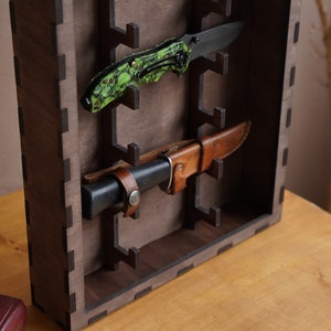 Knife Display Case Led, Knife Display Lighted, Knife Storage Wood ...