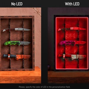 Knife Display Case Led, Knife Display Lighted, Knife Storage Wood ...