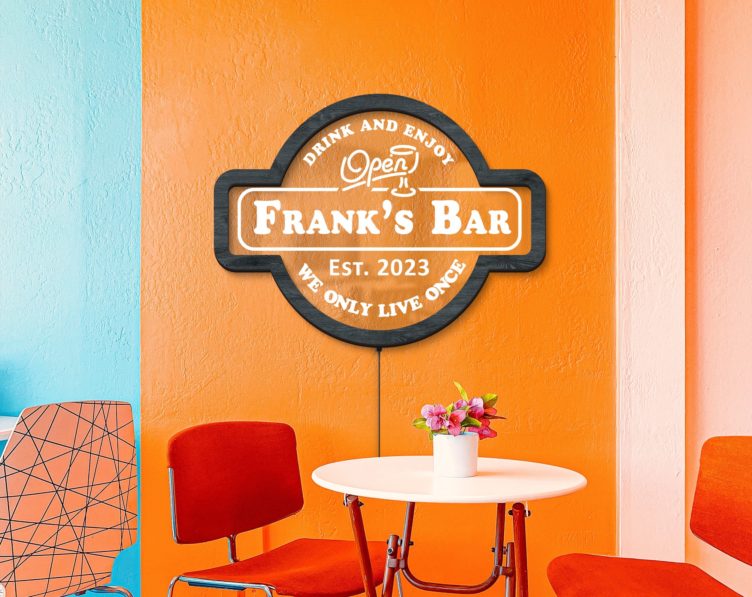 Personalized Bar Sign, Light up Bar Sign, Custom Bar Light Sign, Custom ...