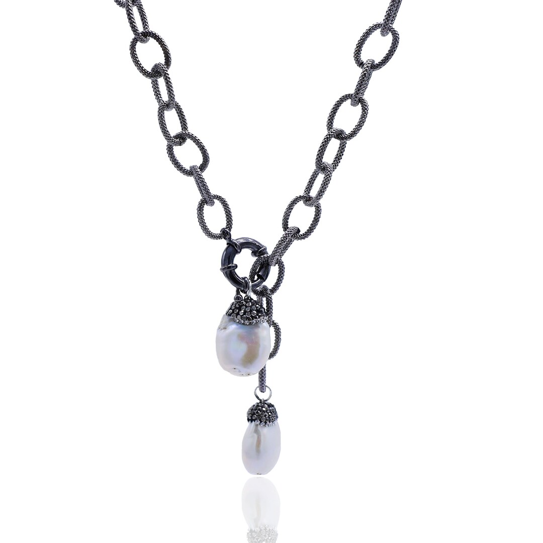 Chain Baroque Pearl Pendant Baroque Pearl Necklace Natural - Etsy