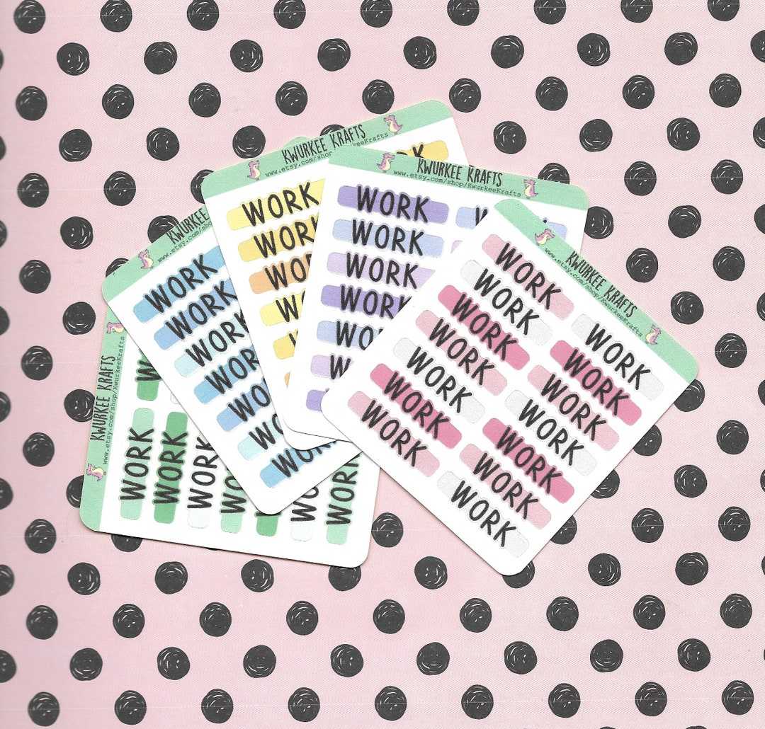 WORK HEADER Sticker Sheet Functional Stickers for Planners, Bullet ...