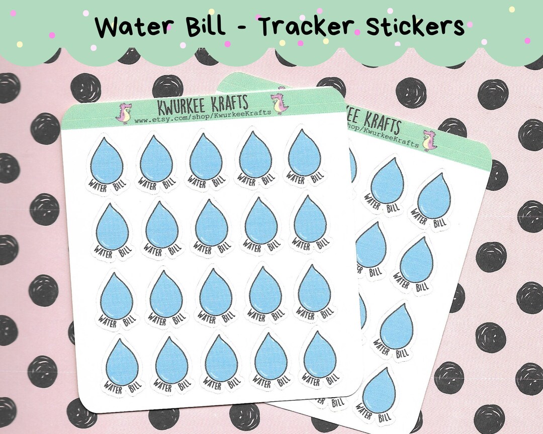 UTILITY WATER BILL Tracker Stickers Planning Stickers Functional ...