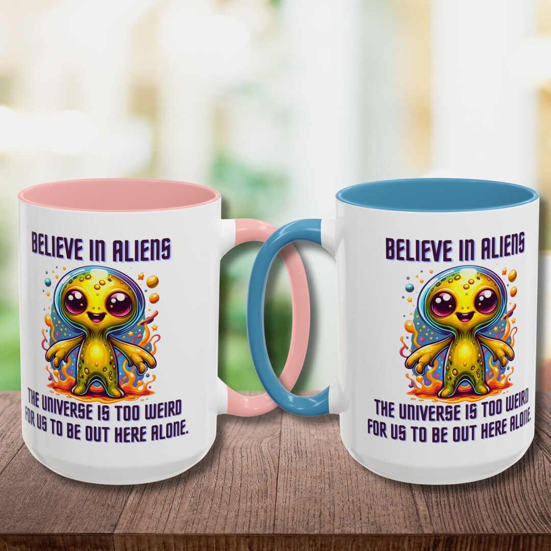 Funny UFO Alien Coffee Mug Gift for Sci-fi Lover, Cute Alien Coffee Cup ...