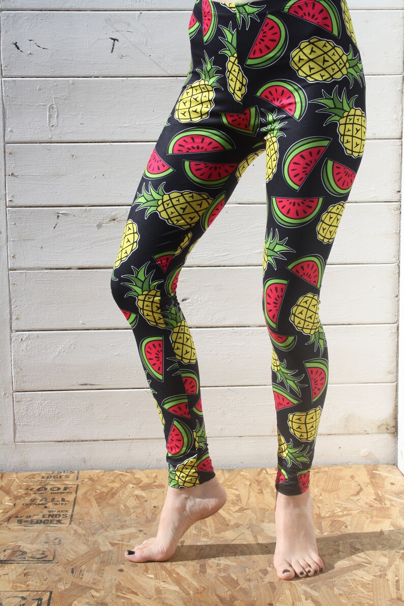 Pineapples and Watermelon Leggings Fruit Yoga Pants Unisex - Etsy