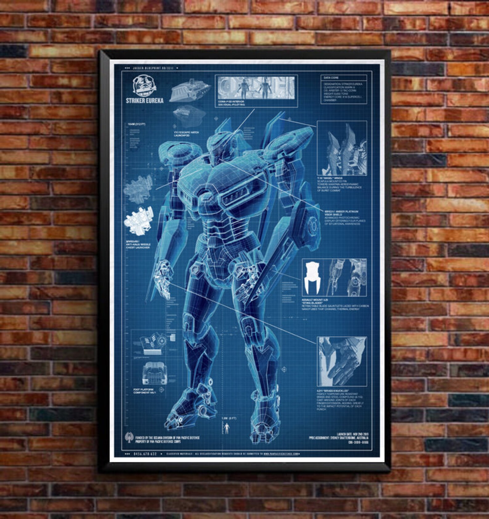 Pacific Rim Jaeger Technical Drawing blueprint movie wallpaper | Etsy
