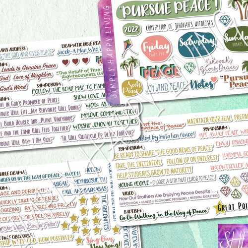 JW 2022 Regional Convention Printable Badges Pursue Peace - Etsy