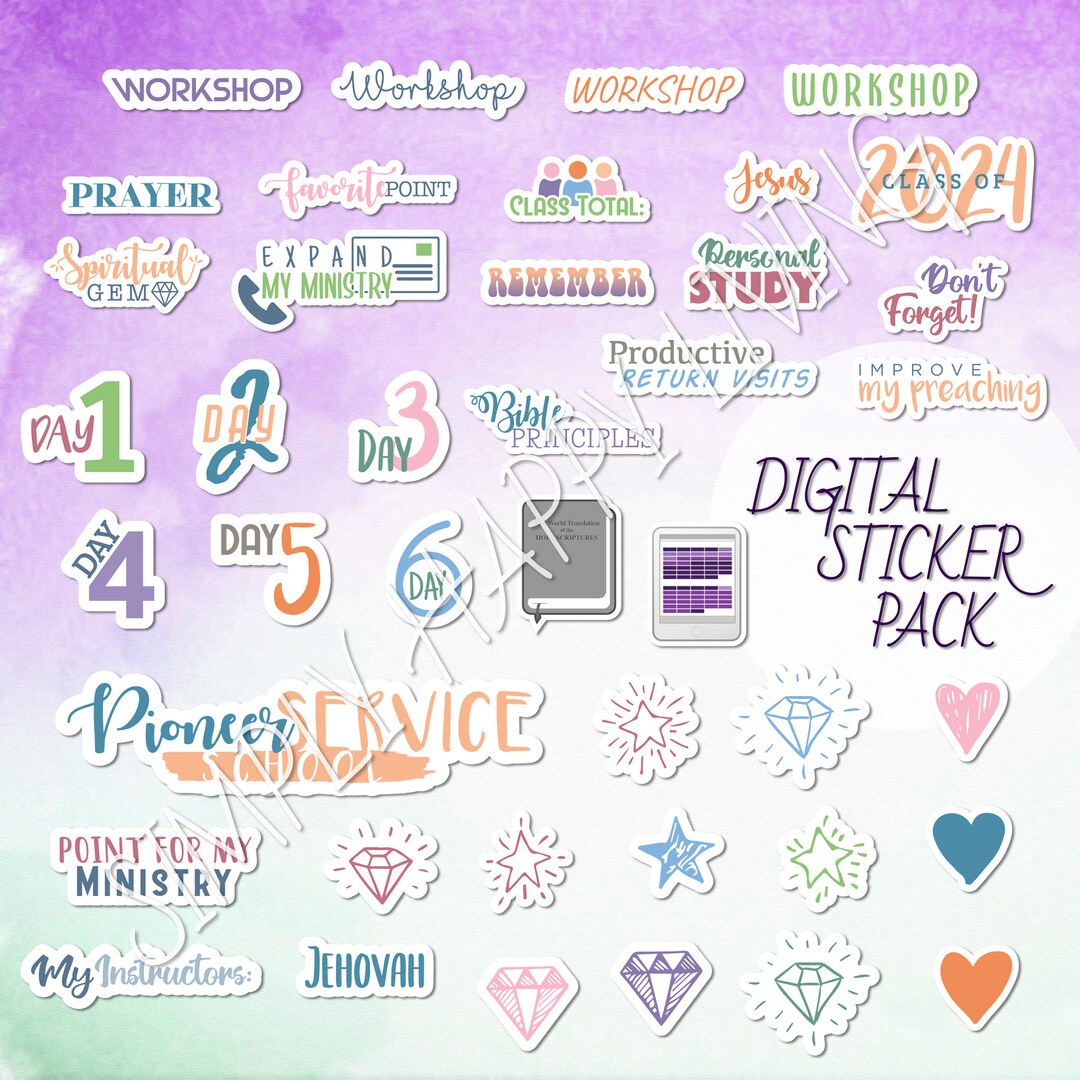 Pioneer Service School Digital Sticker Pack - Etsy
