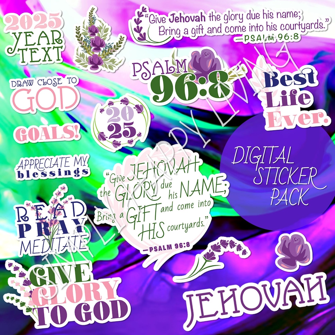 DIGITAL STICKER PACK - 2025 Year Text - Etsy