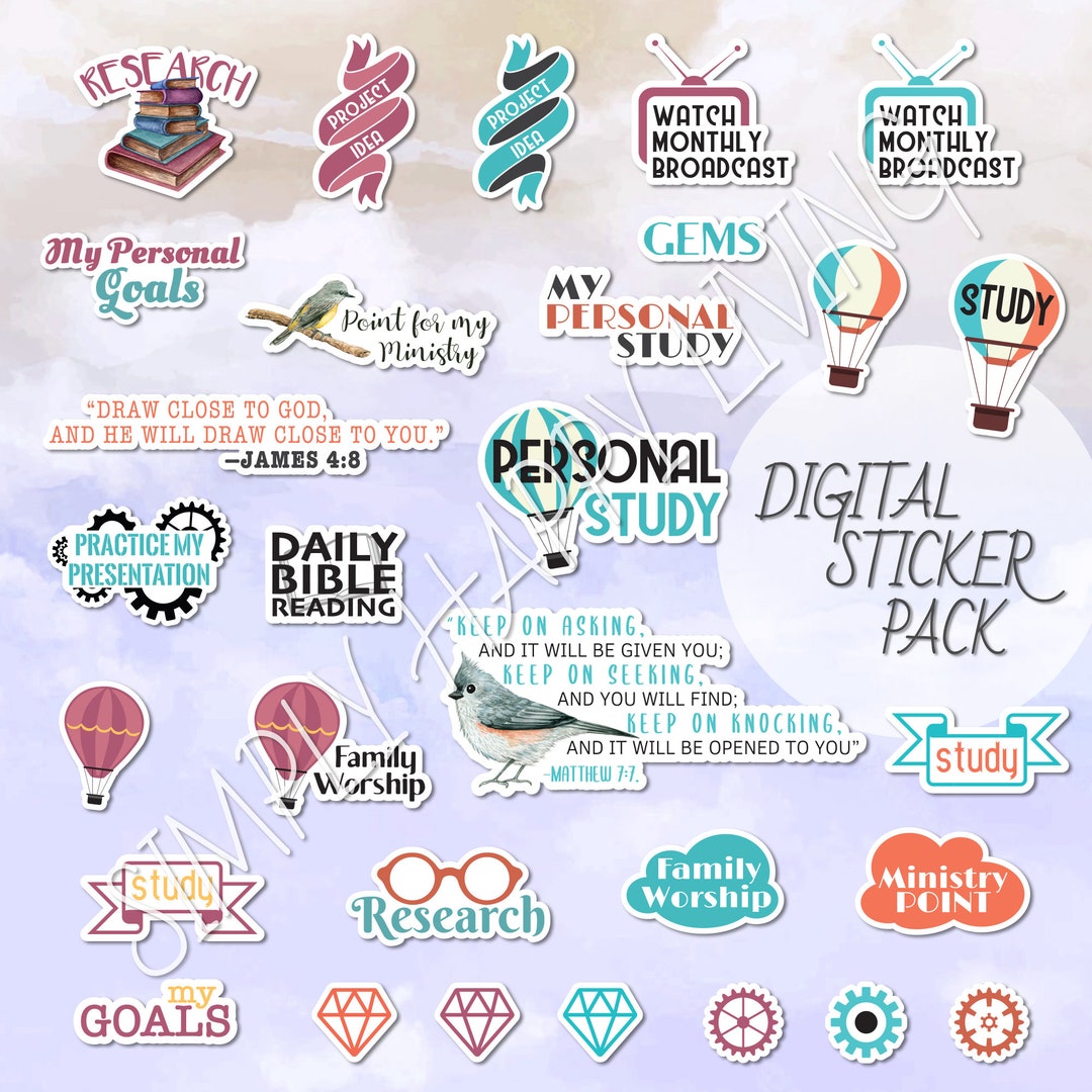 Personal Study 4 Digital Sticker Pack - Etsy