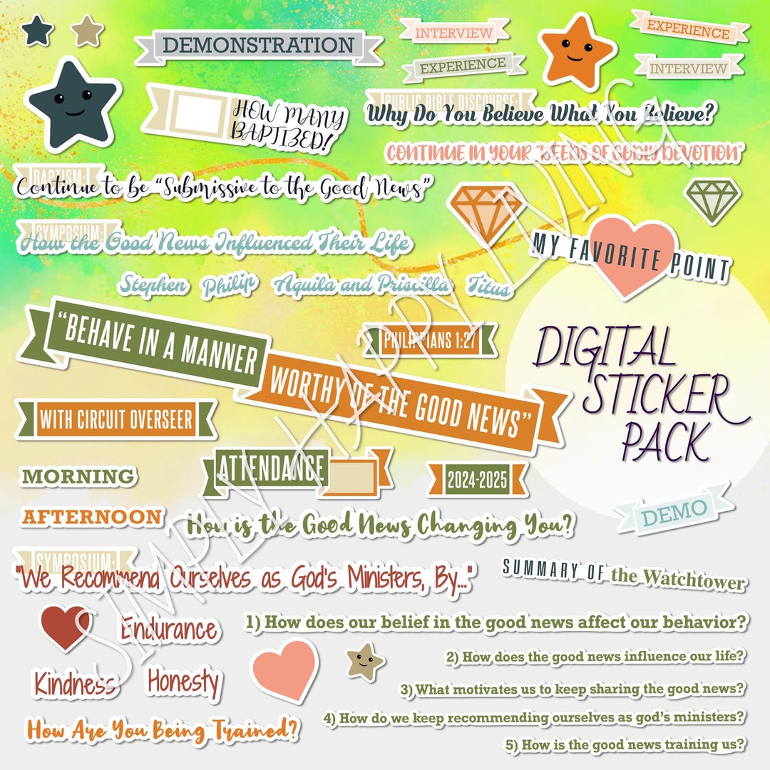 DIGITAL STICKER PACK - Behave in a Manner Worthy of the Good News ...
