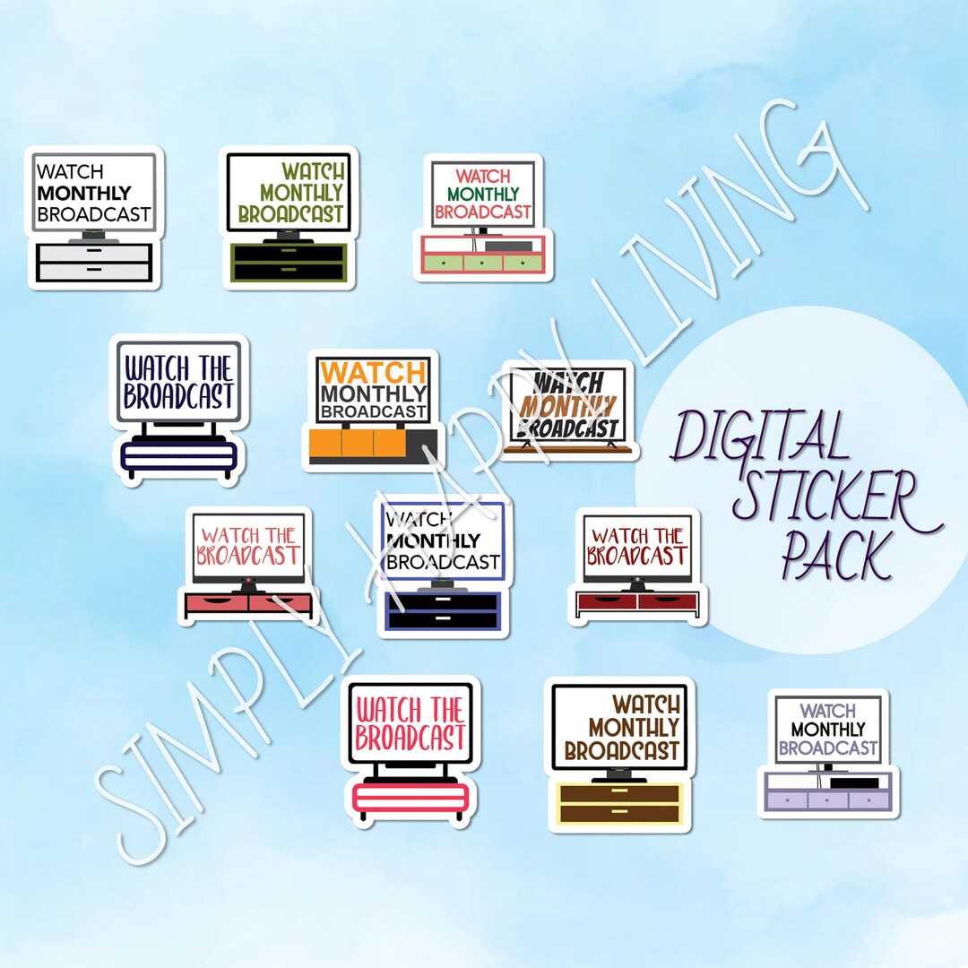 Monthly Broadcasting Digital Stickers - Etsy