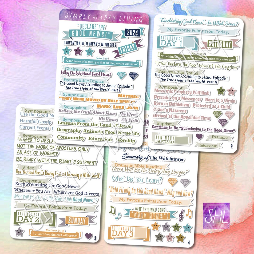 TALK TITLE STICKERS Declare the Good News 2024 Regional Convention of ...