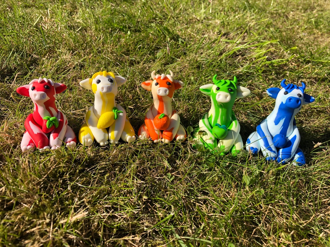 Fruity Cow Models / Polymer Clay / Figurine - Etsy