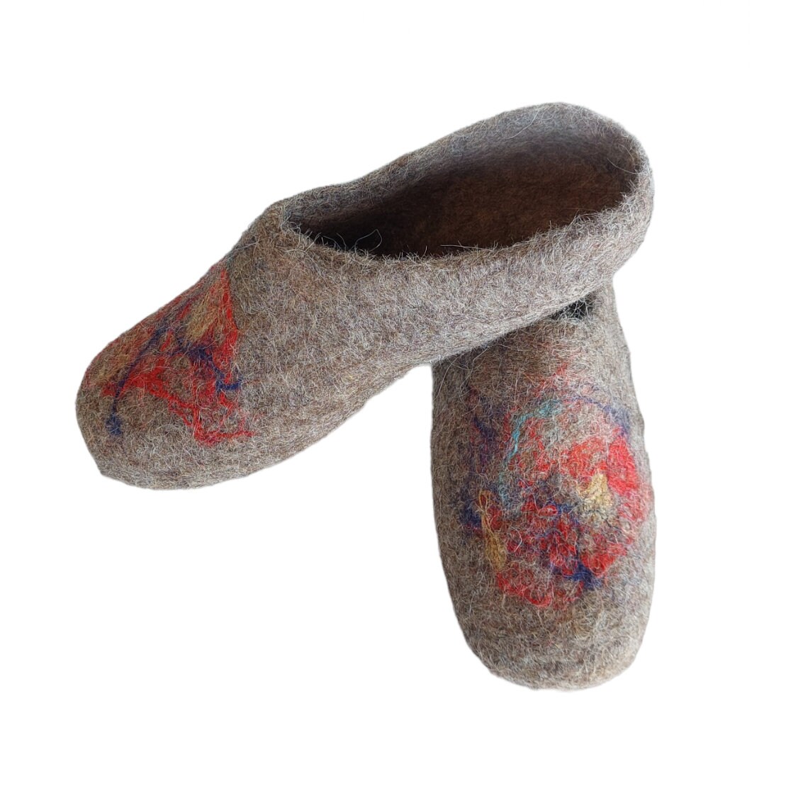Cozy Felted Slide Wool Slippers, Irida Design,color Beige - Etsy