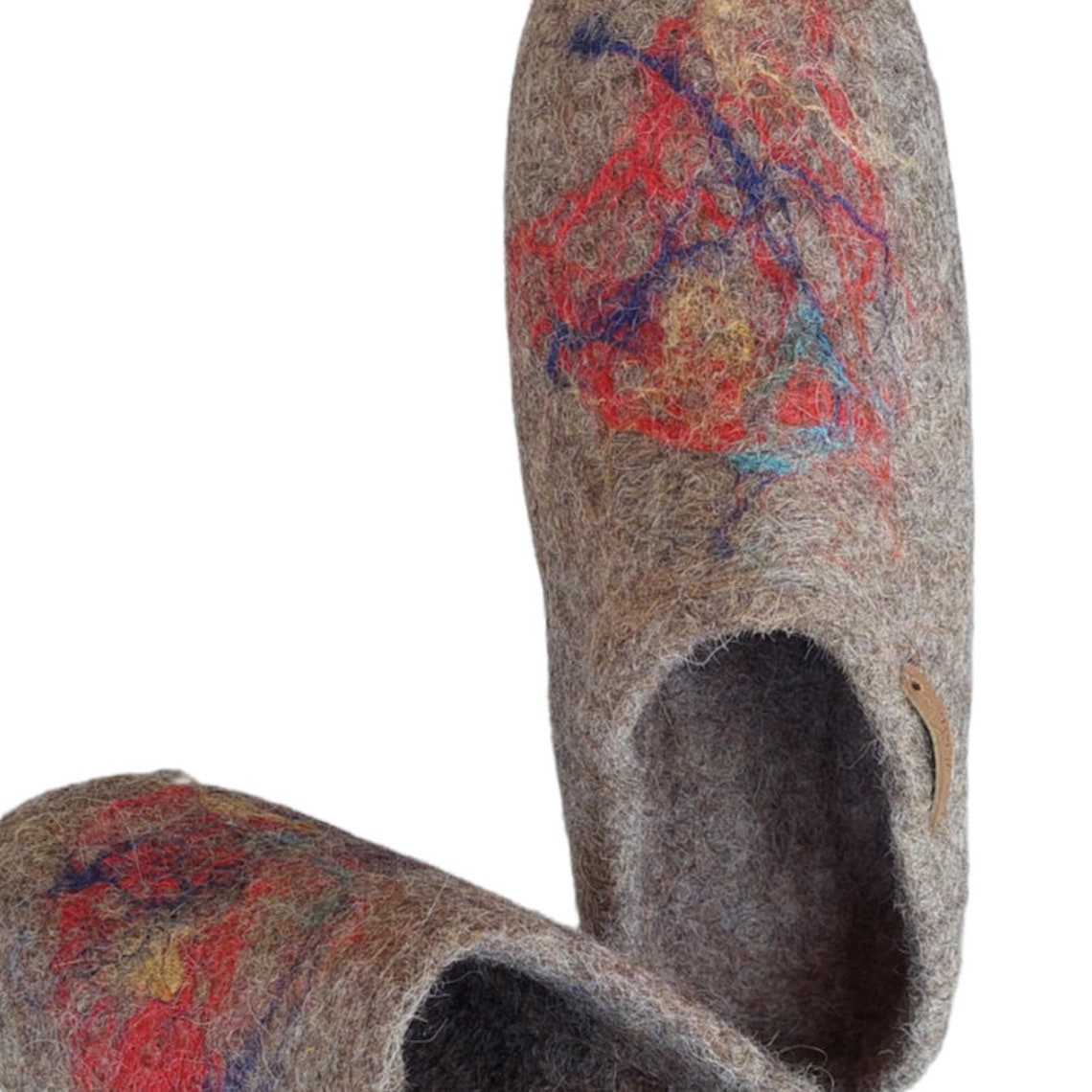 Cozy Felted Slide Wool Slippers, Irida Design,color Beige - Etsy