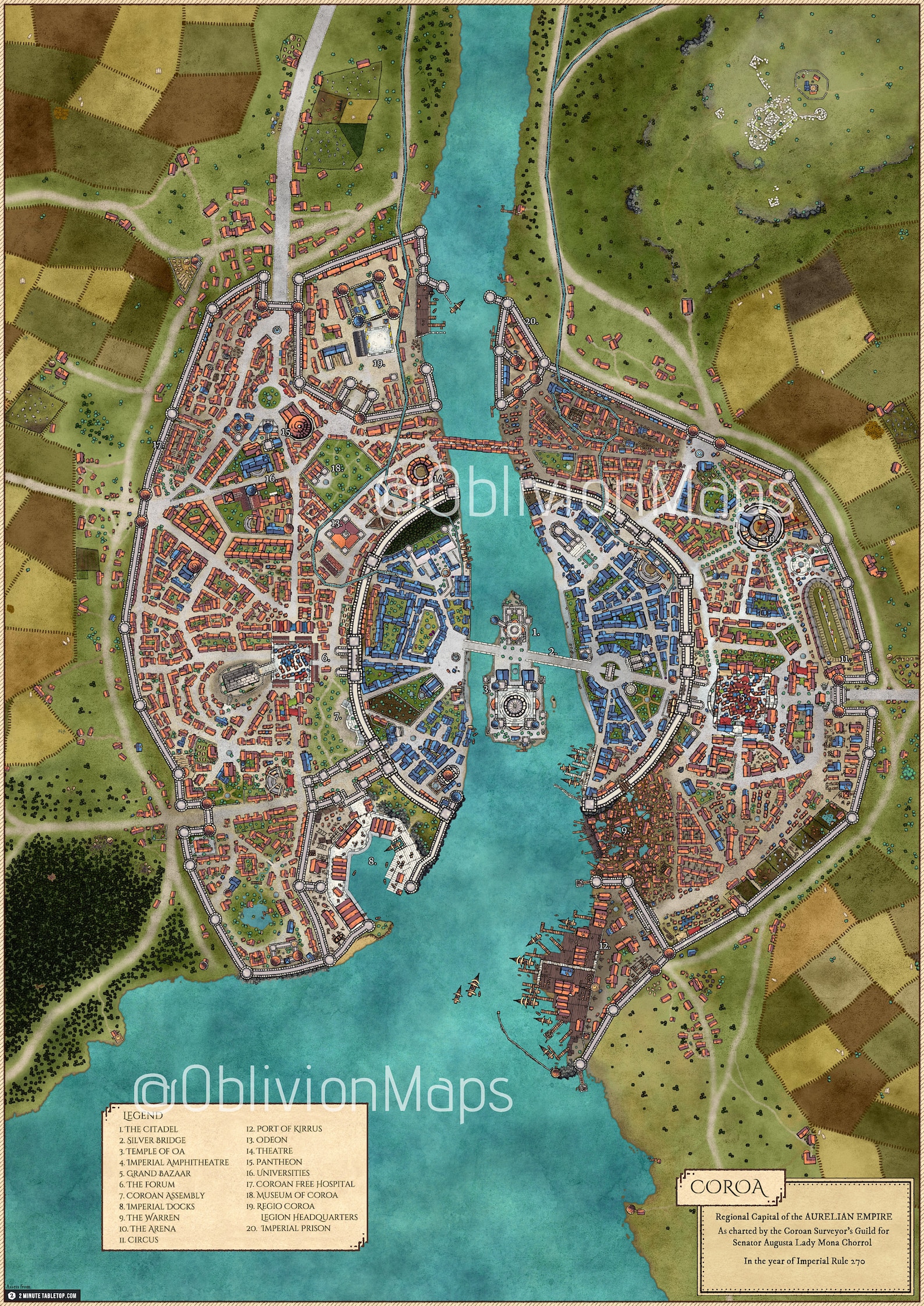 Fantasy City Map Digital Rpg Game Map D&d Dnd Poster Art Print - Etsy