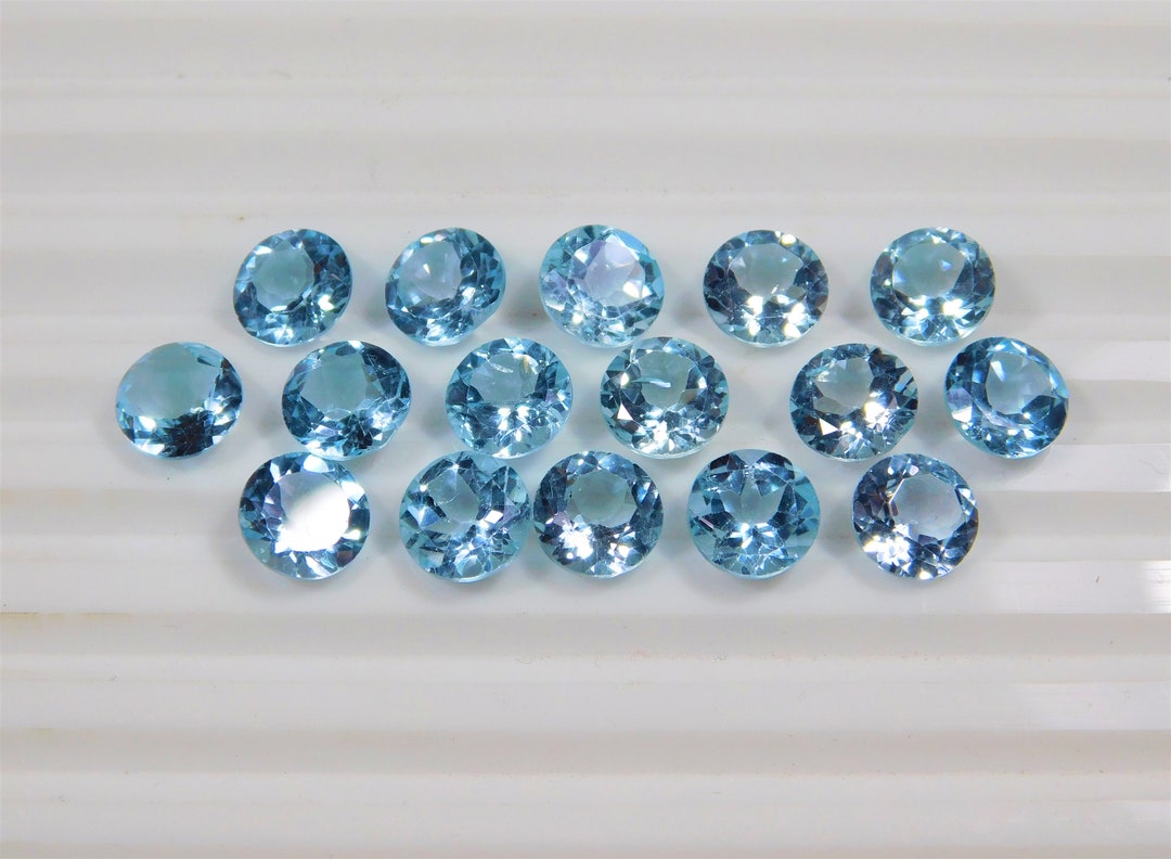 Calidad AAA Topacio azul cielo tamaño forma redonda 5x5 - Etsy España