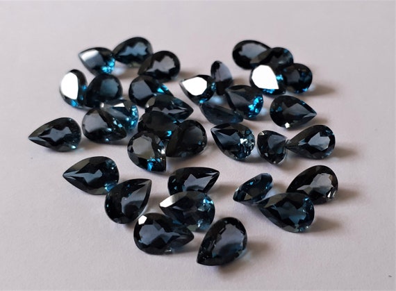 AAA Quality London Blue Topaz Pear Shape. Size 3x5 to 7x10mm - Etsy