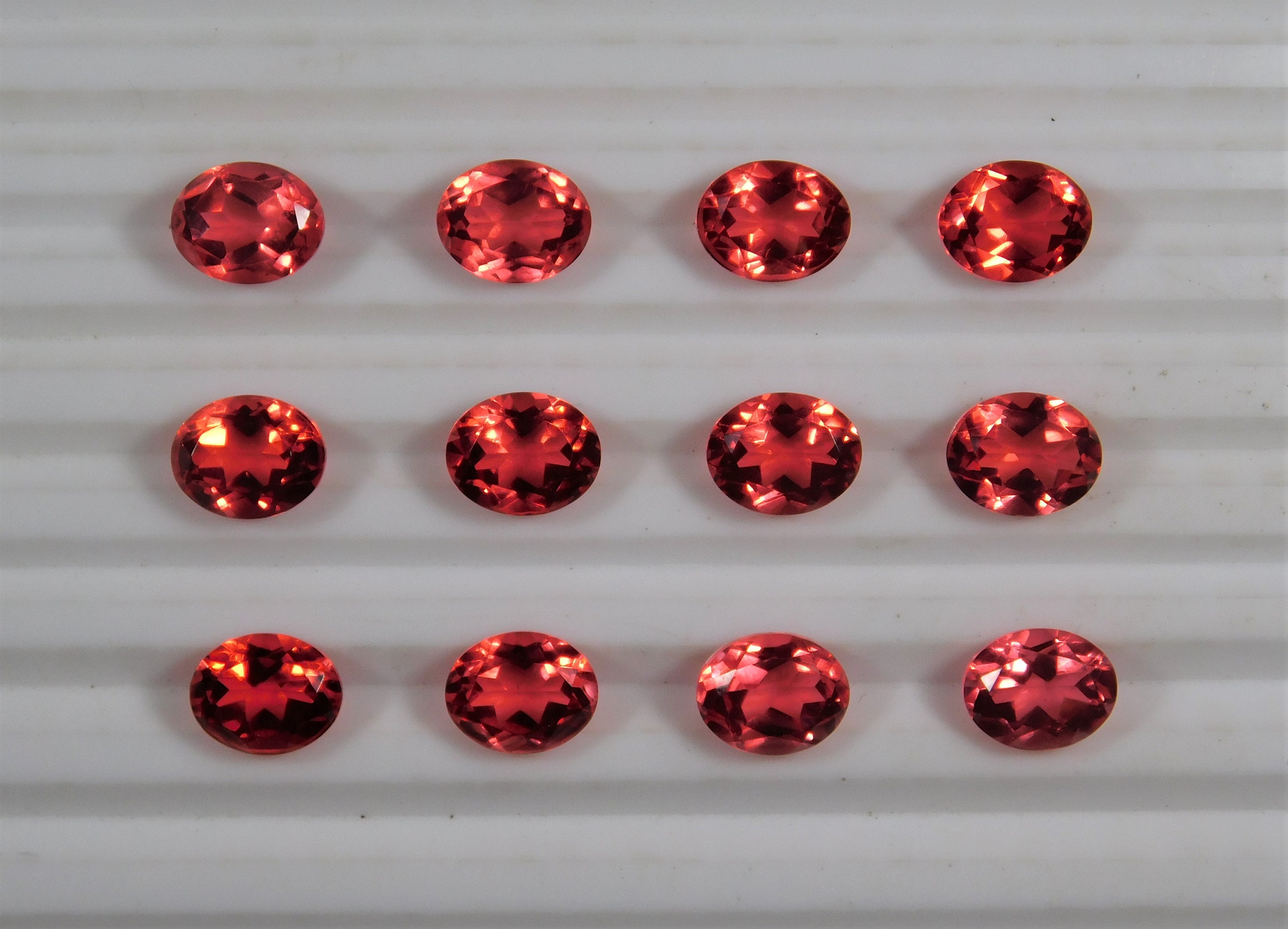 Red Color Sun Fire Doublet Quartz Faceted Stone Oval Shape - Etsy