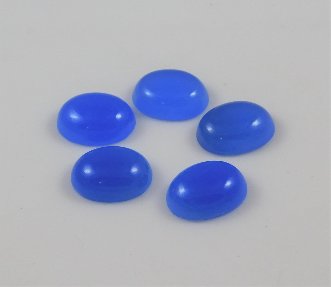 Blue Color Chalcedony Stone Cabochon Oval Shape Gemstone 5x7mm - Etsy