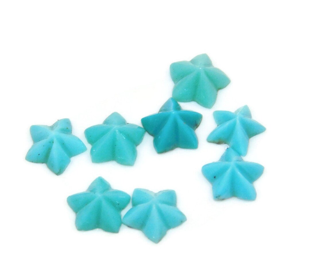 Natural Turquoise Flat Back Star Shape Calibrated Size 4x4mm to 10mm ...