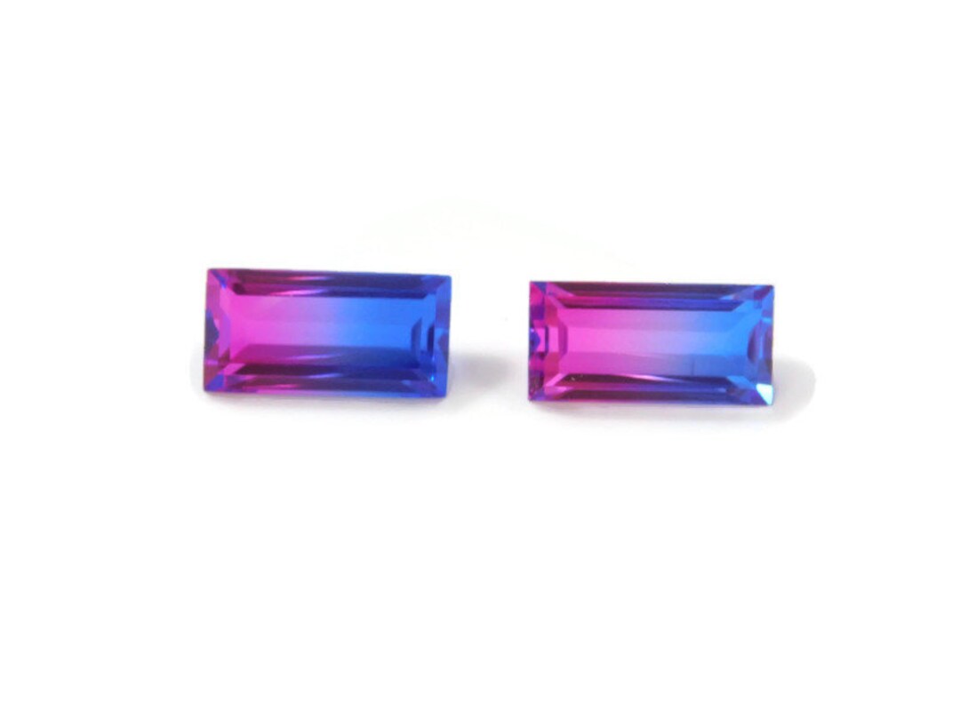 Midnight Fuchsia Triplets Quartz Rectangle Baguette Quartz Fuchsia ...