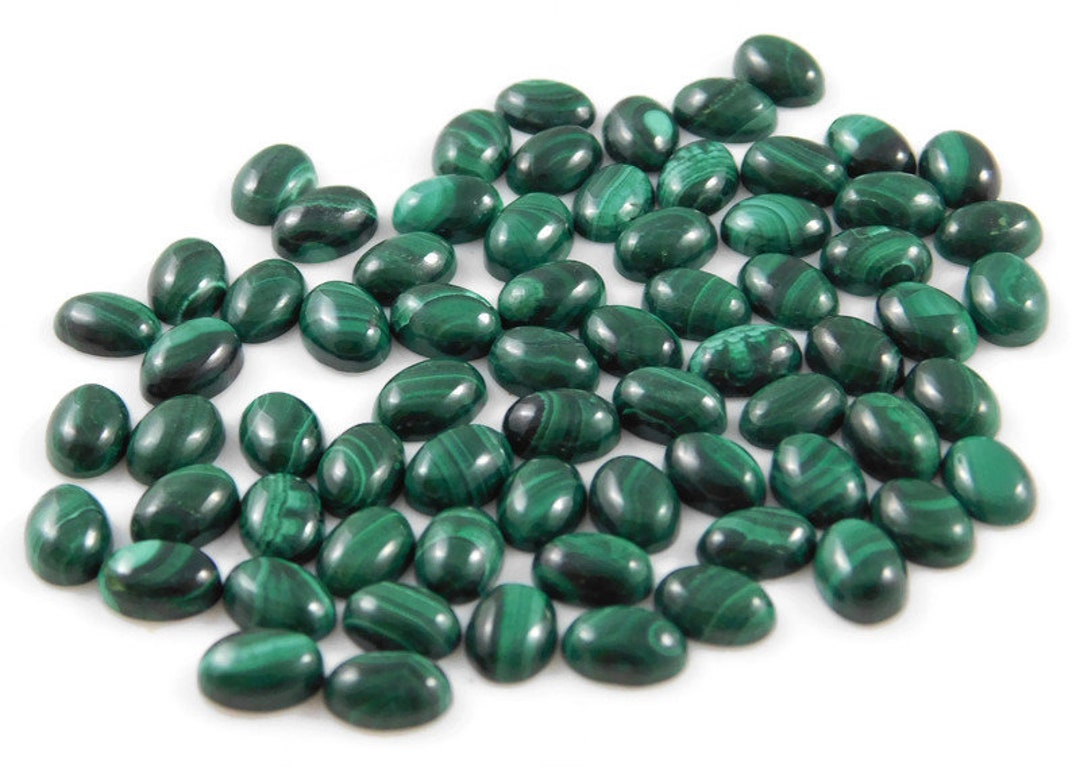 AAA Dark Green Malachite Cabochon Oval Shape .size 4x6, 5x7, 6x8, 7x9 ...