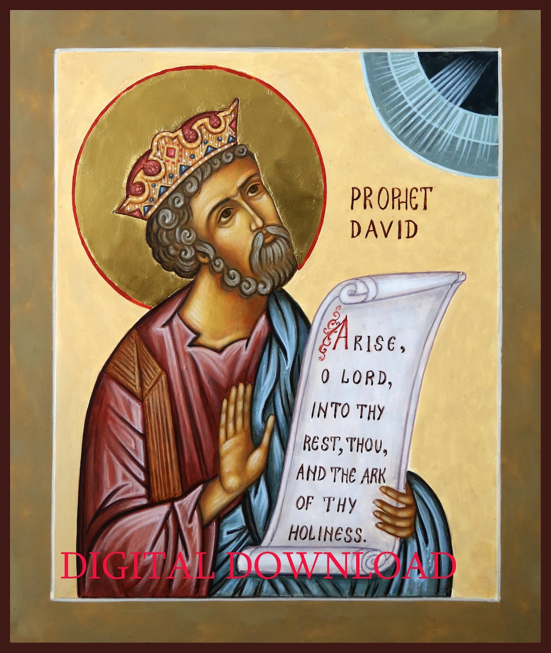 Saint Prophet David Orthodox Icon: Hand-painted Style (digital Download ...