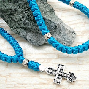 Blue Orthodox Prayer Rope: 100 Knots, Komboskini Chotki Christian ...