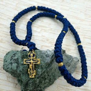 Blue Orthodox Prayer Rope: 100 Knots, Komboskini Chotki Christian ...