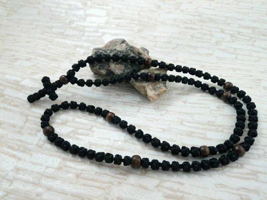 Orthodox Rosary Prayer Rope Chotki Black Semi Spaced Komboskini Ukraine ...