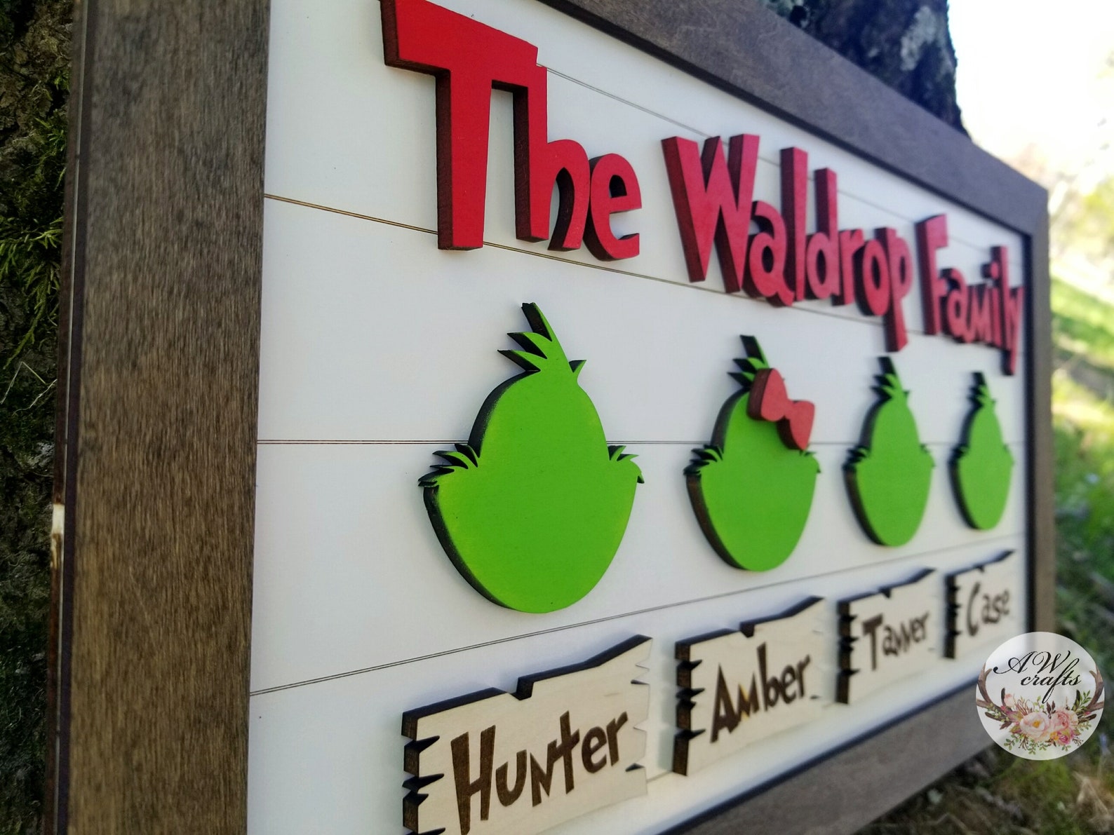 Personalized Grinch Family Name Sign and Dog Laser 3D Wood - Etsy