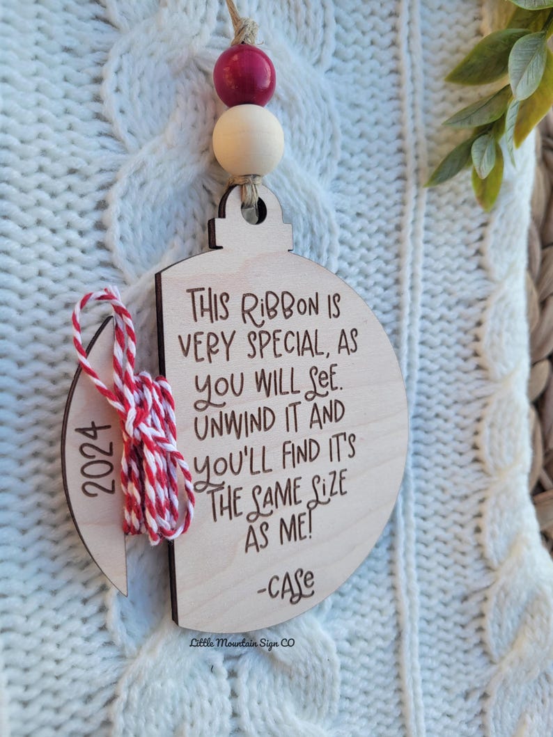 Personalized Ribbon Height Growth Measurement Ornament, Baby's First ...
