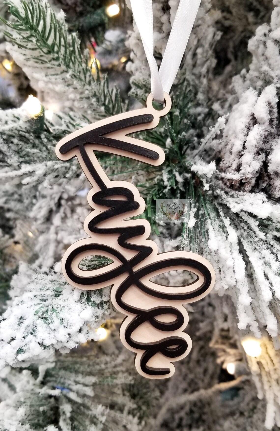 Personalized Laser Cut Wood Stocking Name Tags Farmhouse | Etsy
